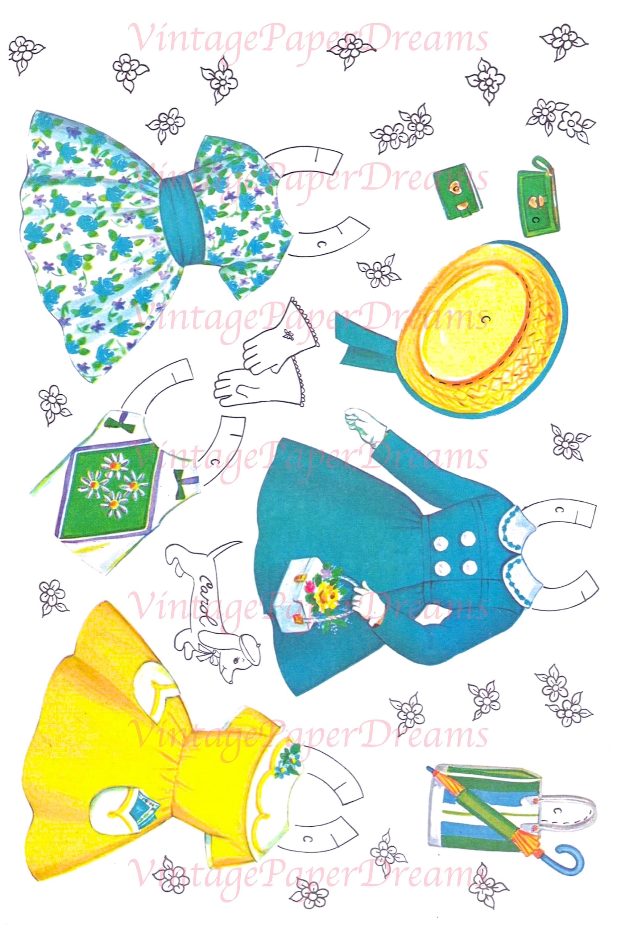 Vintage Paper Doll Printable PDF Little Girl Paper Dollies - Etsy