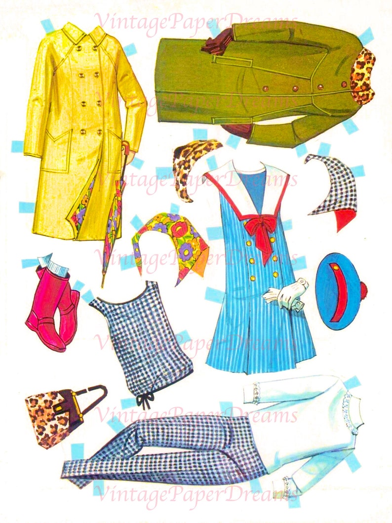 Vintage Paper Doll Printable PDF dodi Paper Doll 60s 1960s Paper Doll ...
