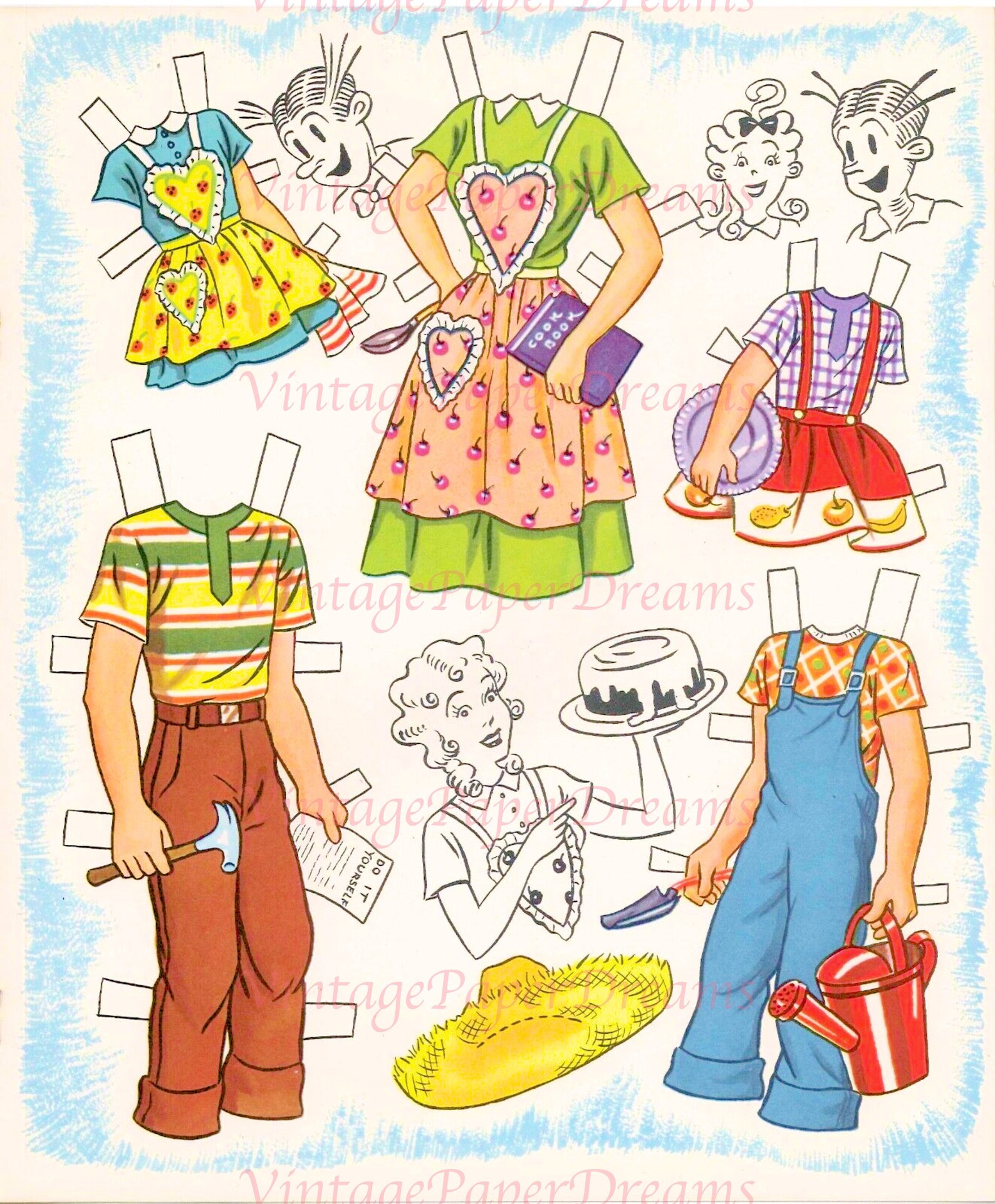 Vintage Comic Book Art Printable PDF • blondie Paper Dolls • 50s 1950s ...