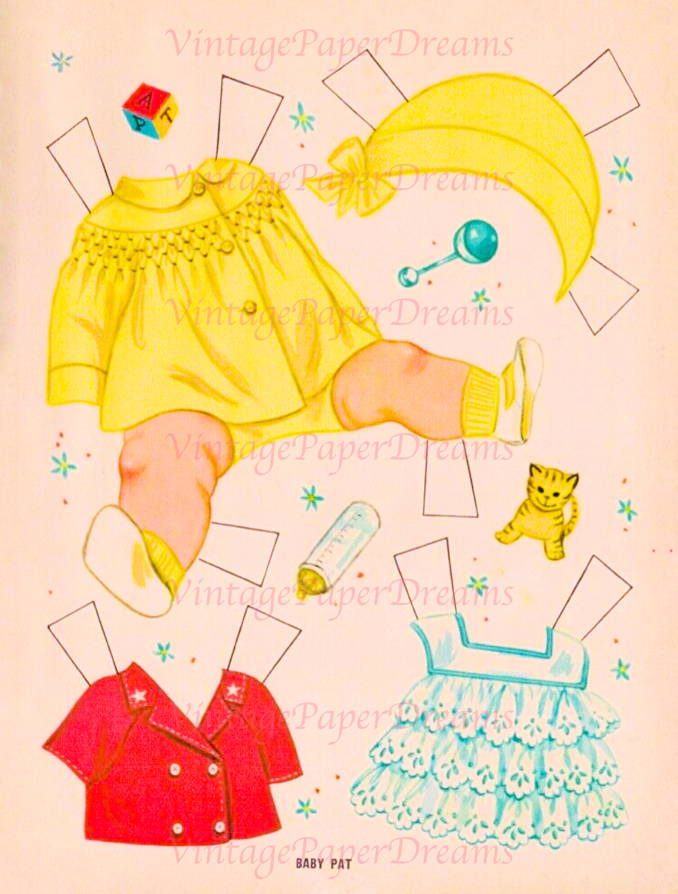 Vintage Paper Doll Printable PDF • Baby Pat Paper Doll • 60s 1960s ...