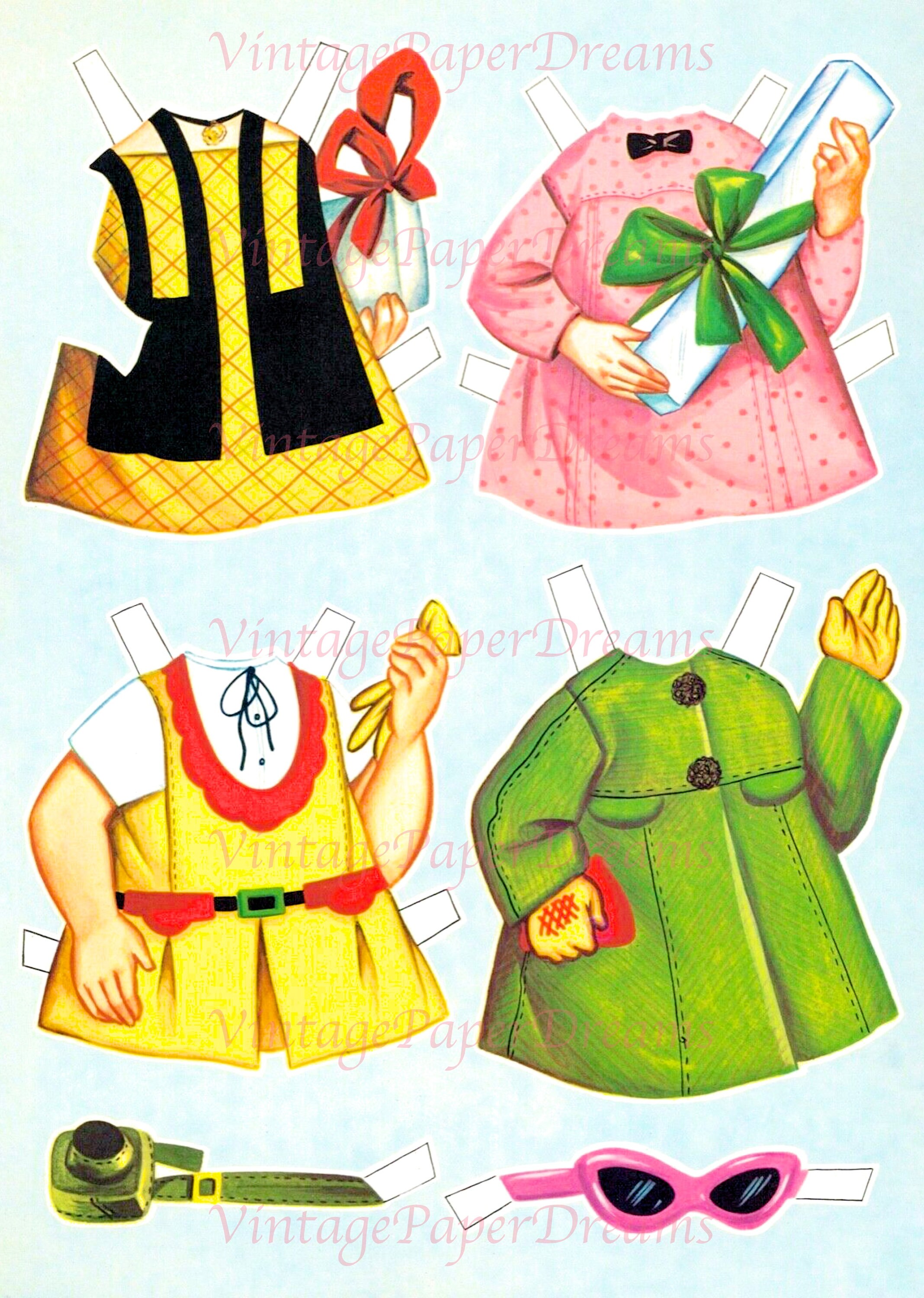 Vintage Paper Doll Printable PDF French Paper Doll 60s 1960s Paper Doll ...