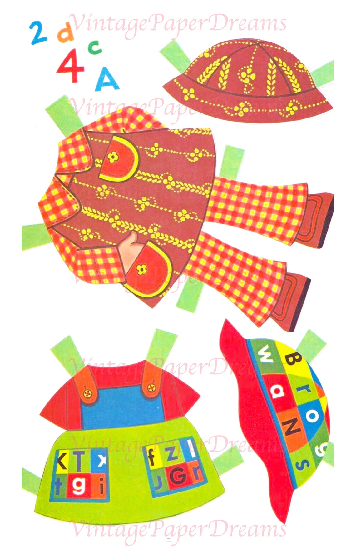 Vintage Paper Doll Printable PDF dress Me Paper Dolls 70s - Etsy