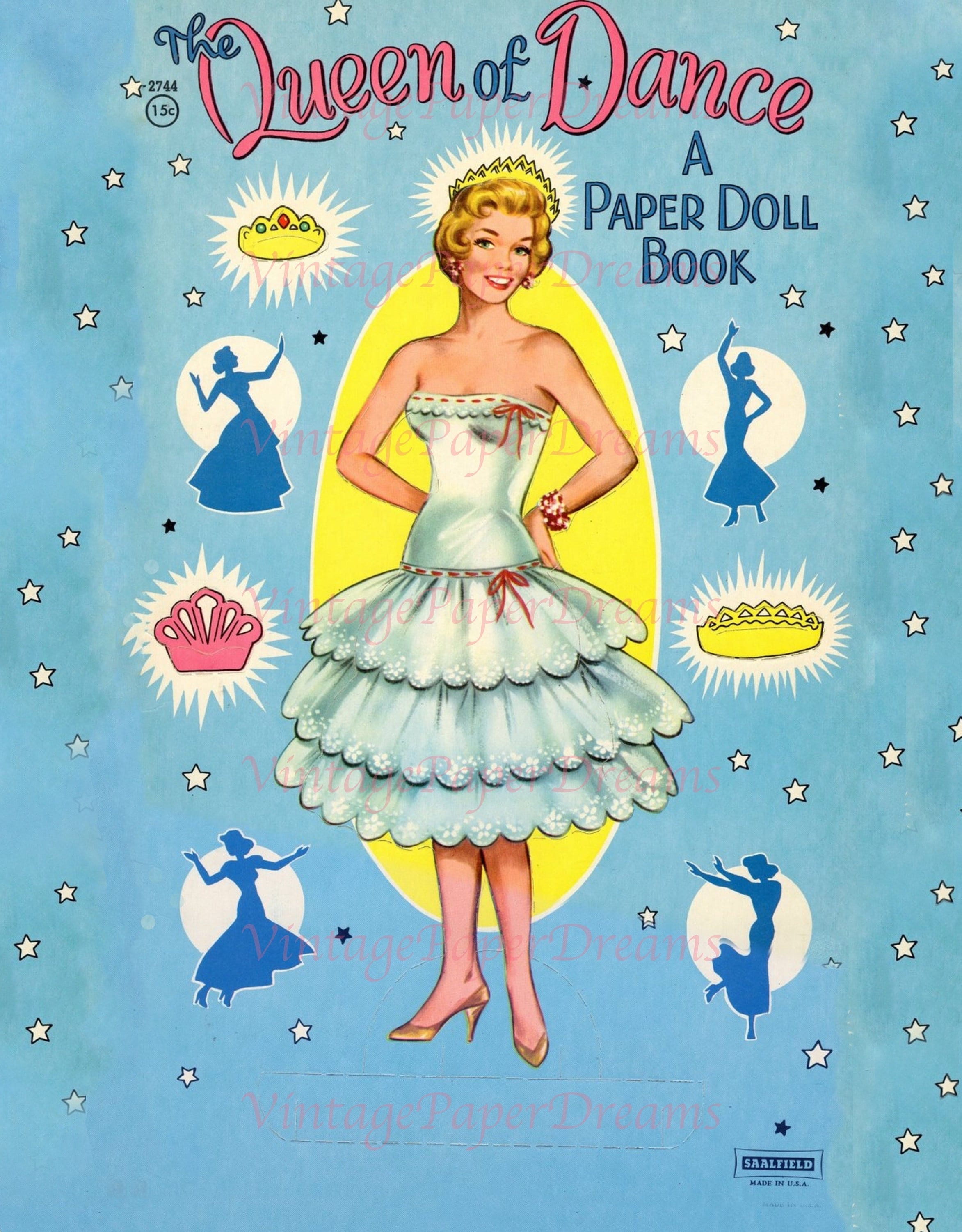 Vintage Paper Doll Printable PDF the Queen of Dance 1954 - Etsy