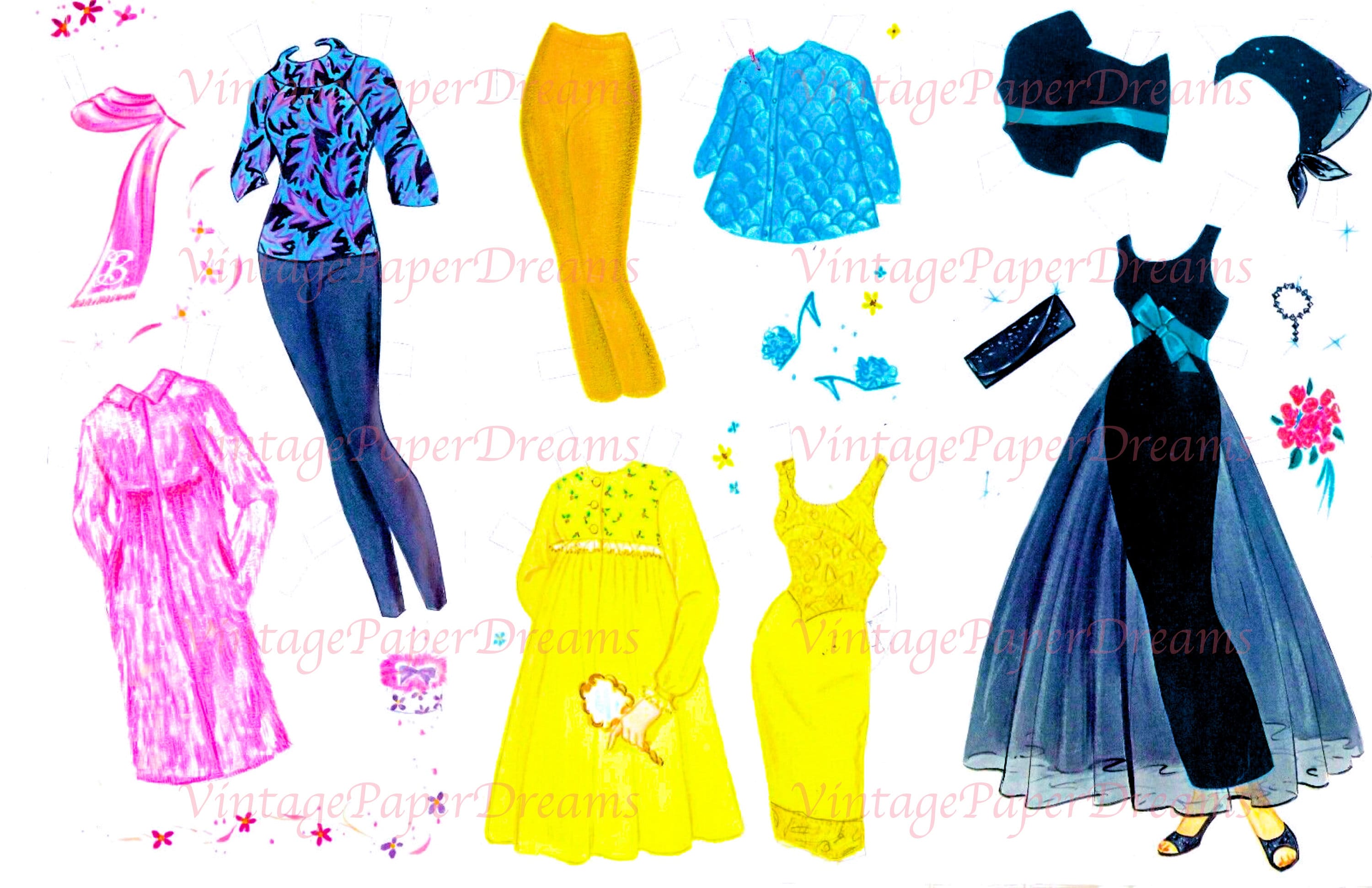 Barbie Paper Doll Printable PDF JPEG wedding Barbie Paper - Etsy