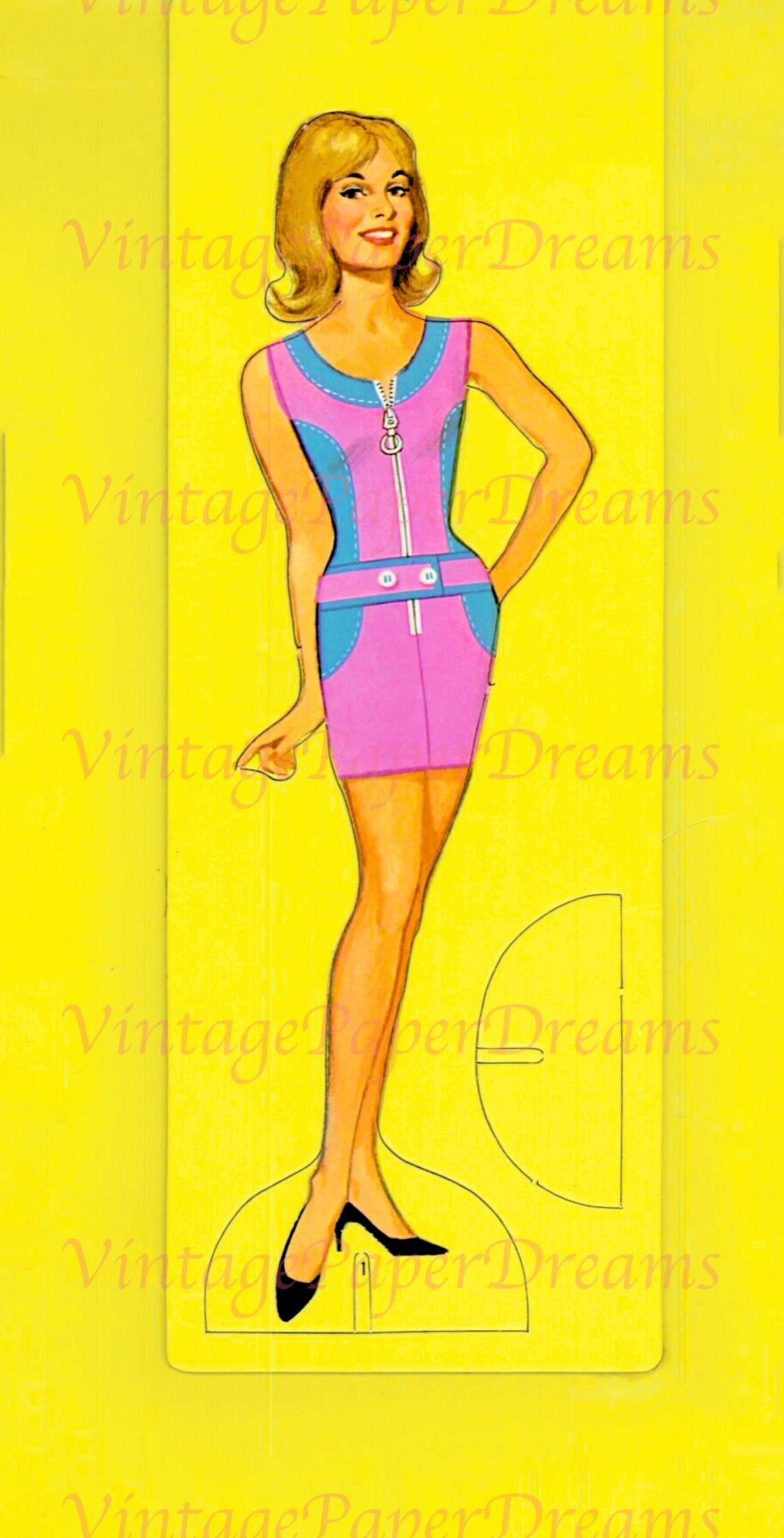 Vintage Paper Doll Printable PDF Model Paper Doll 60s 1960s Brunette ...