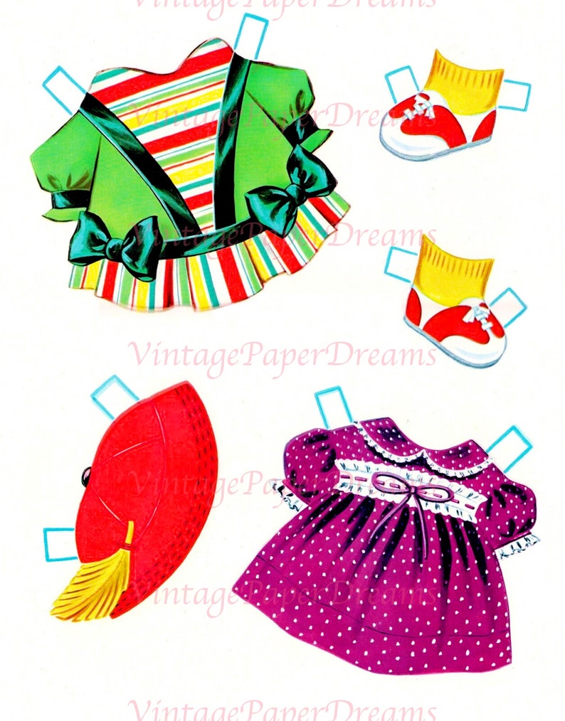 Vintage Paper Doll Printable PDF My Dolly Kisses Paper Doll 60s 1960s ...
