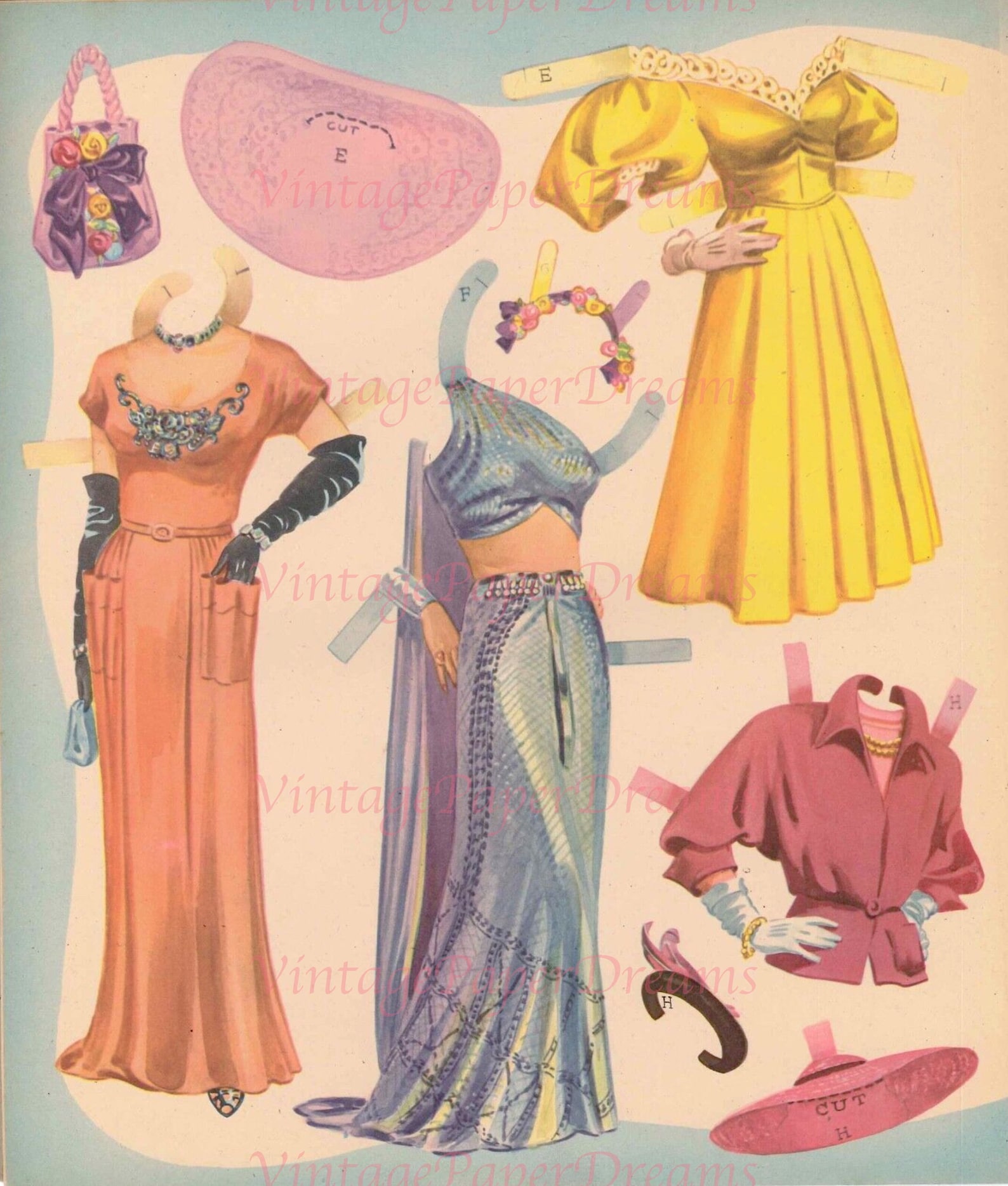 Vintage Paper Doll Printable PDF • hedy Lamarr Paper Doll • 40s 1940s ...