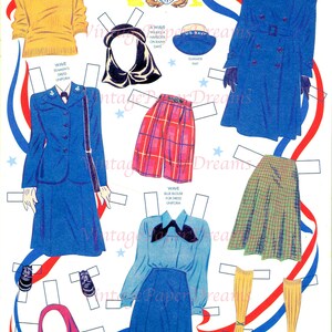 Vintage Paper Doll Printable Pdf • WACS + WAVES Paper Dolls • 40s 1940s ...