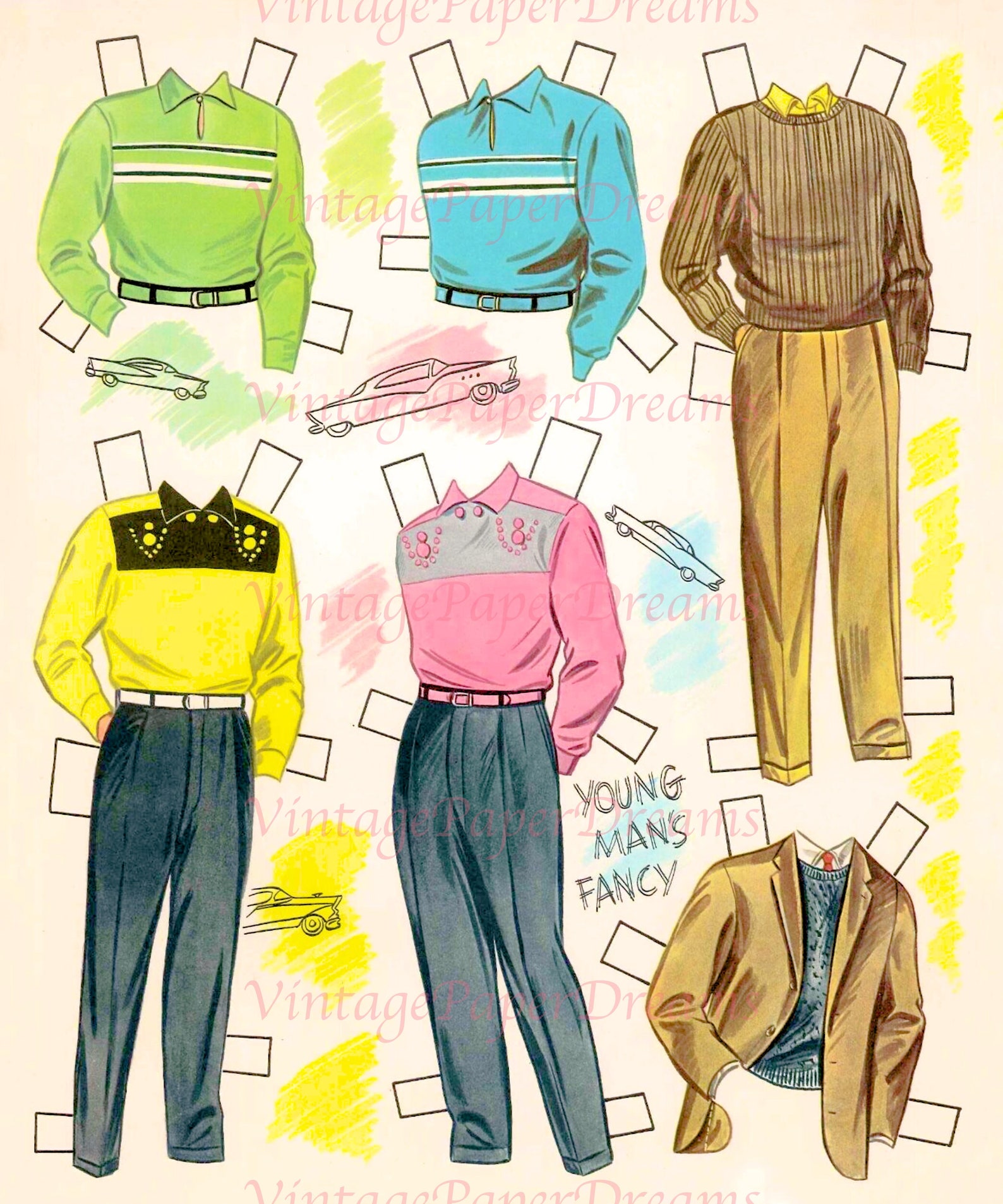 Vintage Paper Doll Printable PDF • ricky Nelson Paper Doll • 50s 1950s ...