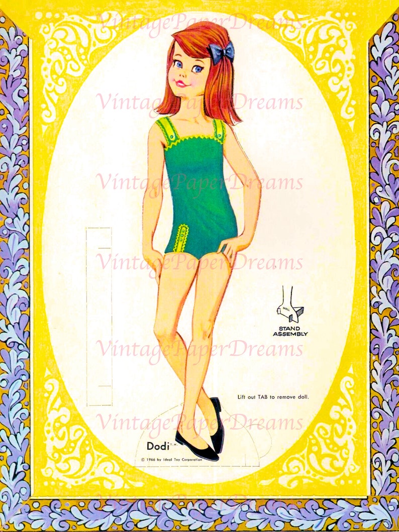 Vintage Paper Doll Printable PDF dodi Paper Doll 60s 1960s Paper Doll ...