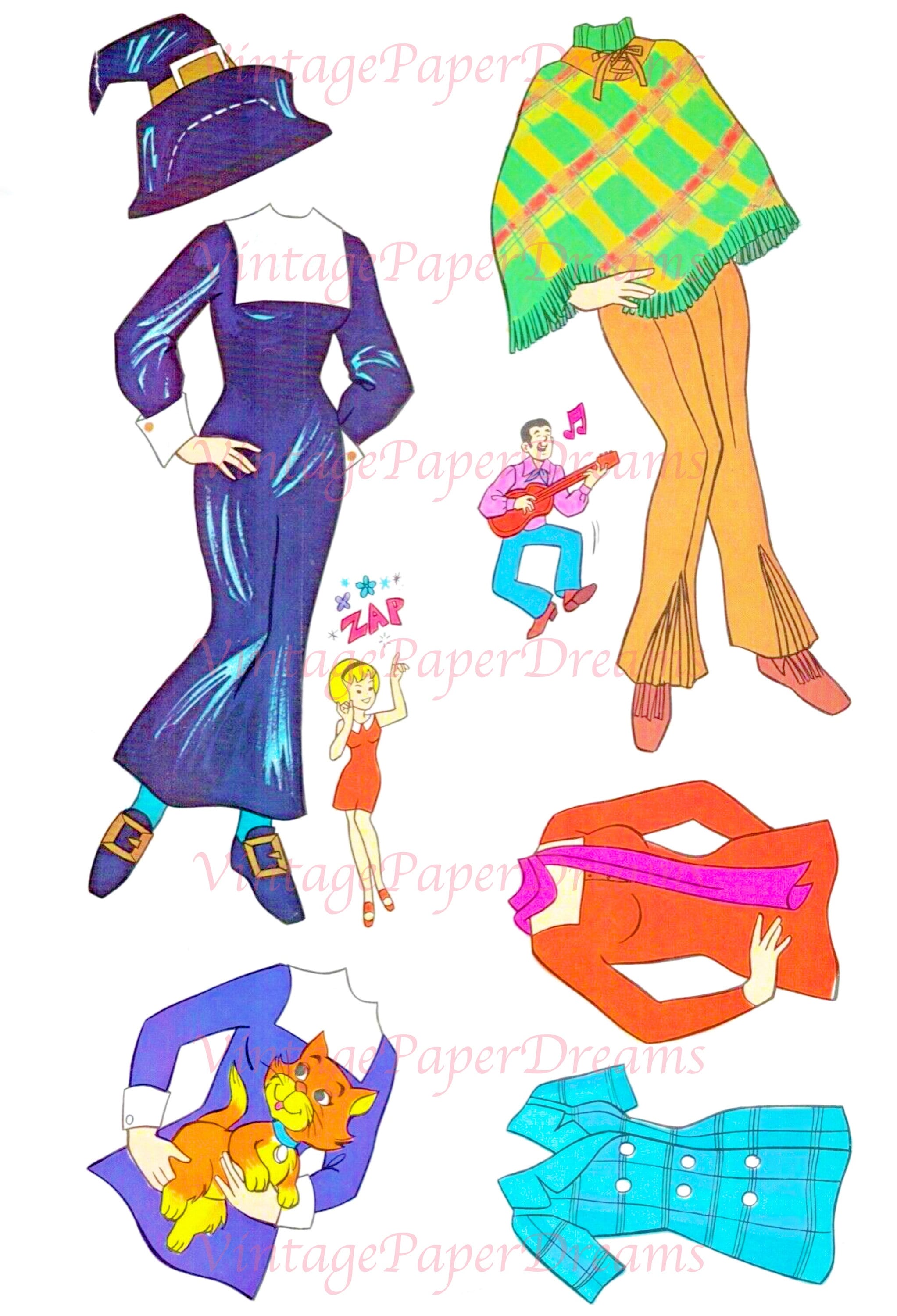 Vintage Paper Doll Printable PDF Sabrina Paper Doll 70s 1970s Paper ...