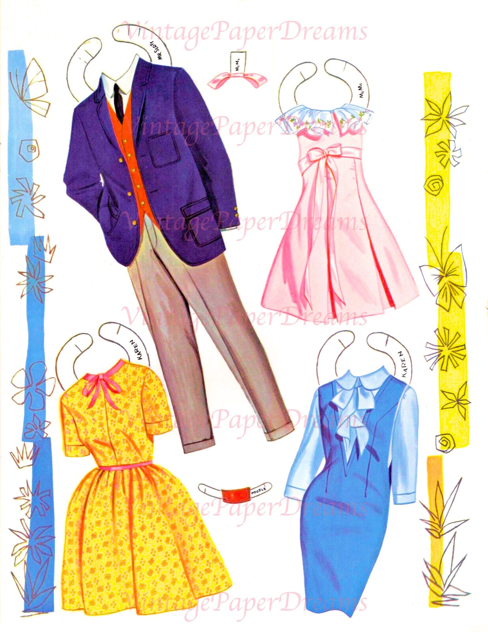 Vintage Paper Doll Printable PDF • karen Paper Dolls • 60s 1960s ...