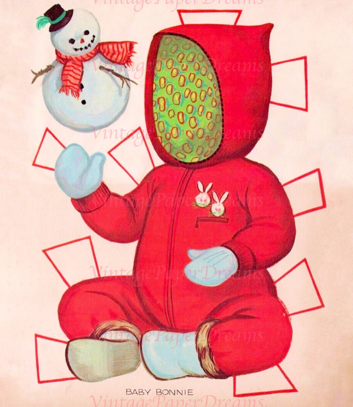 Vintage Paper Doll Printable PDF Baby Bonnie Paper Doll - Etsy