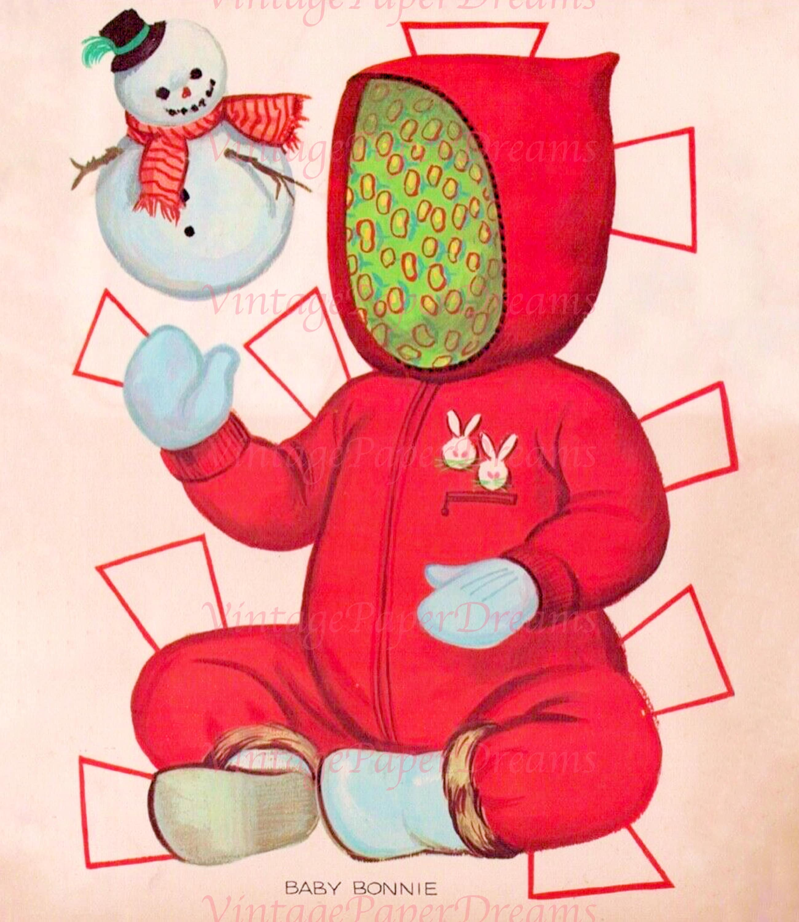 Vintage Paper Doll Printable PDF Baby Bonnie Paper Doll 60s 1960s ...