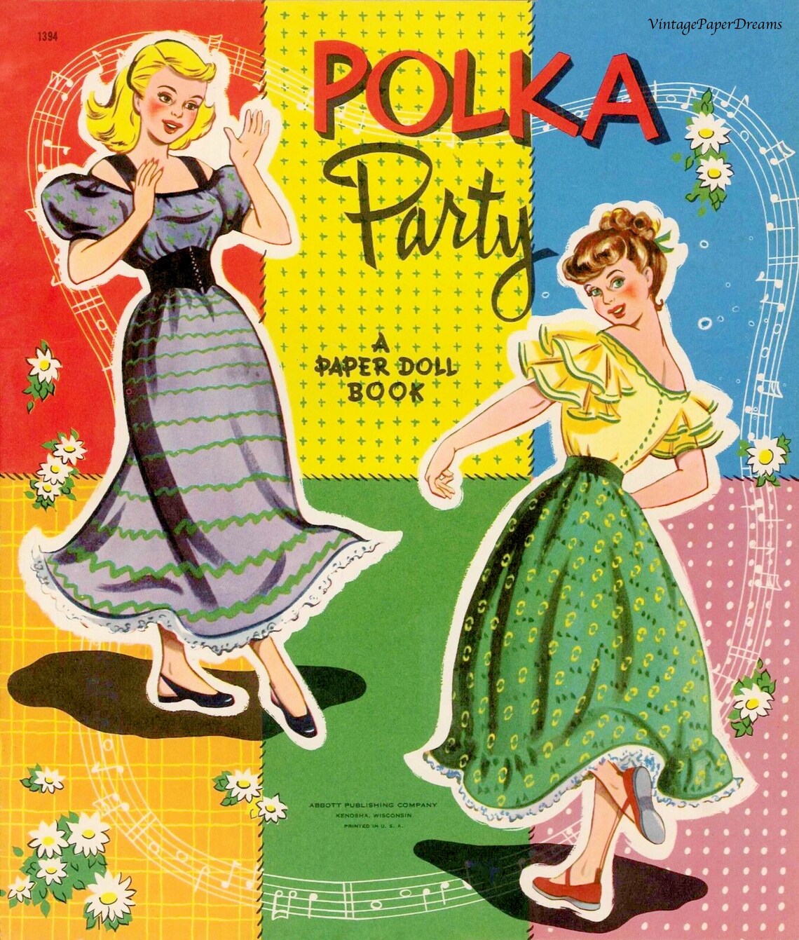 Vintage Paper Doll Printable PDF • polka Party Paper Dolls • 40s 1940s ...