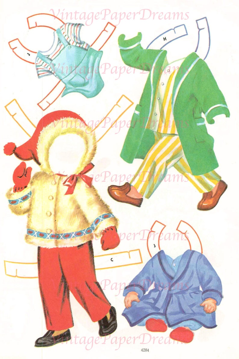 Vintage Paper Doll Printable PDF • Nursery Paper Dolls • 60s 1960s ...