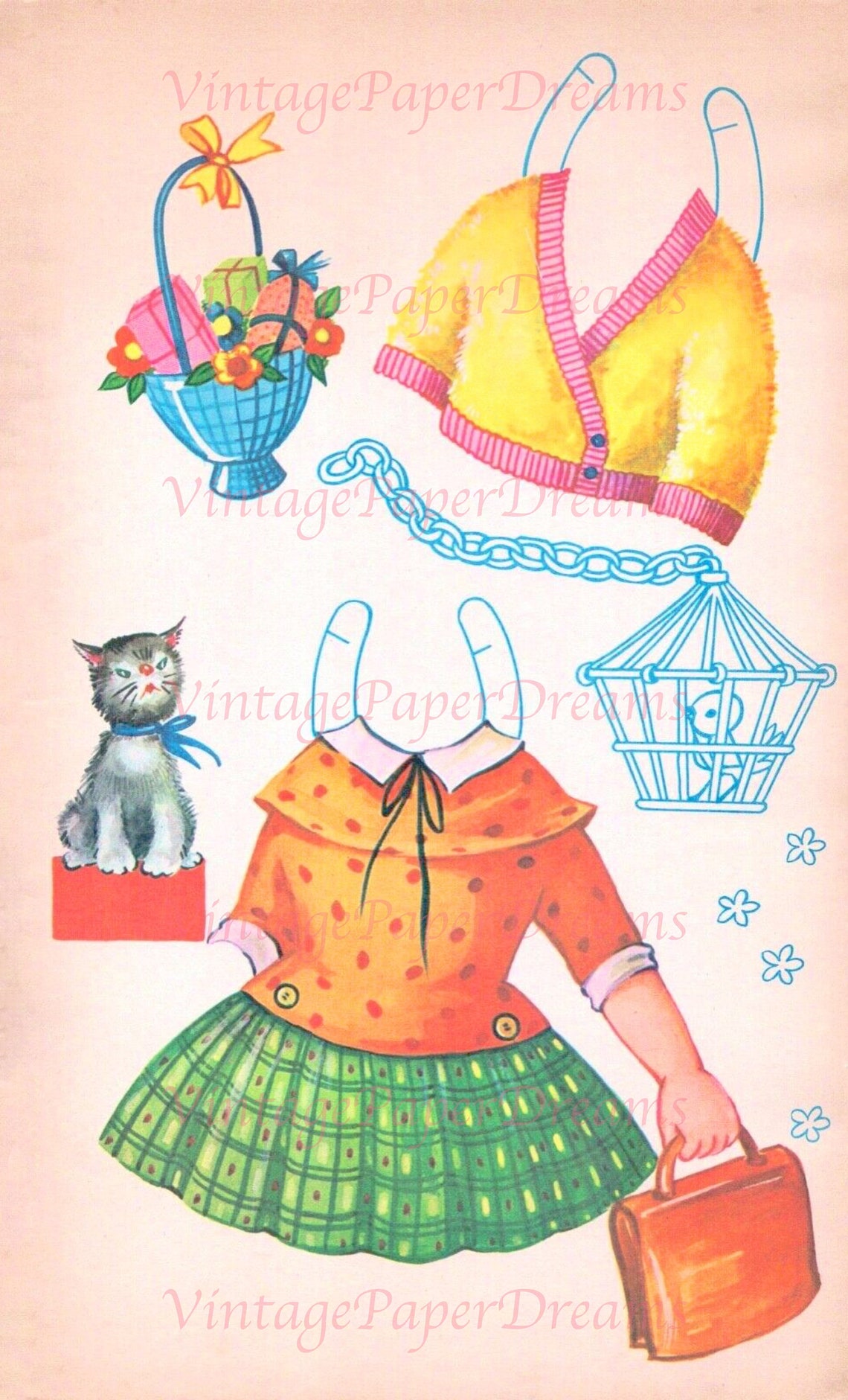 Vintage Paper Doll Printable PDF • sandy Paper Doll JPEG • 50s 1950s ...