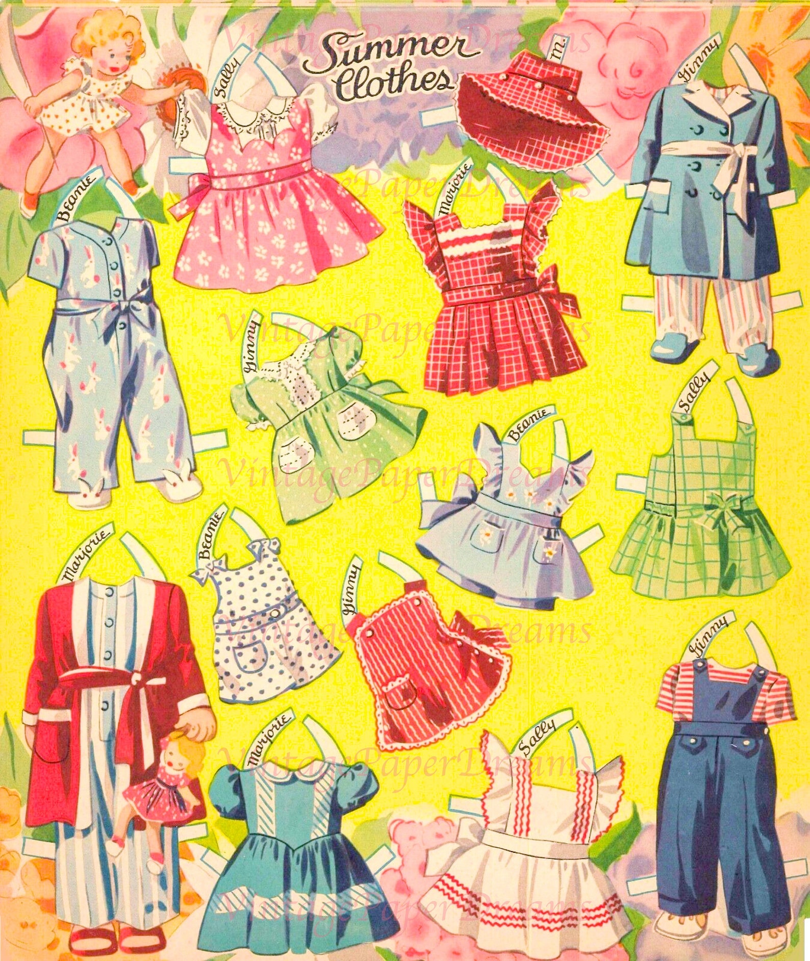 Vintage Paper Doll Printable PDF baby Mine Paper Doll 40s - Etsy