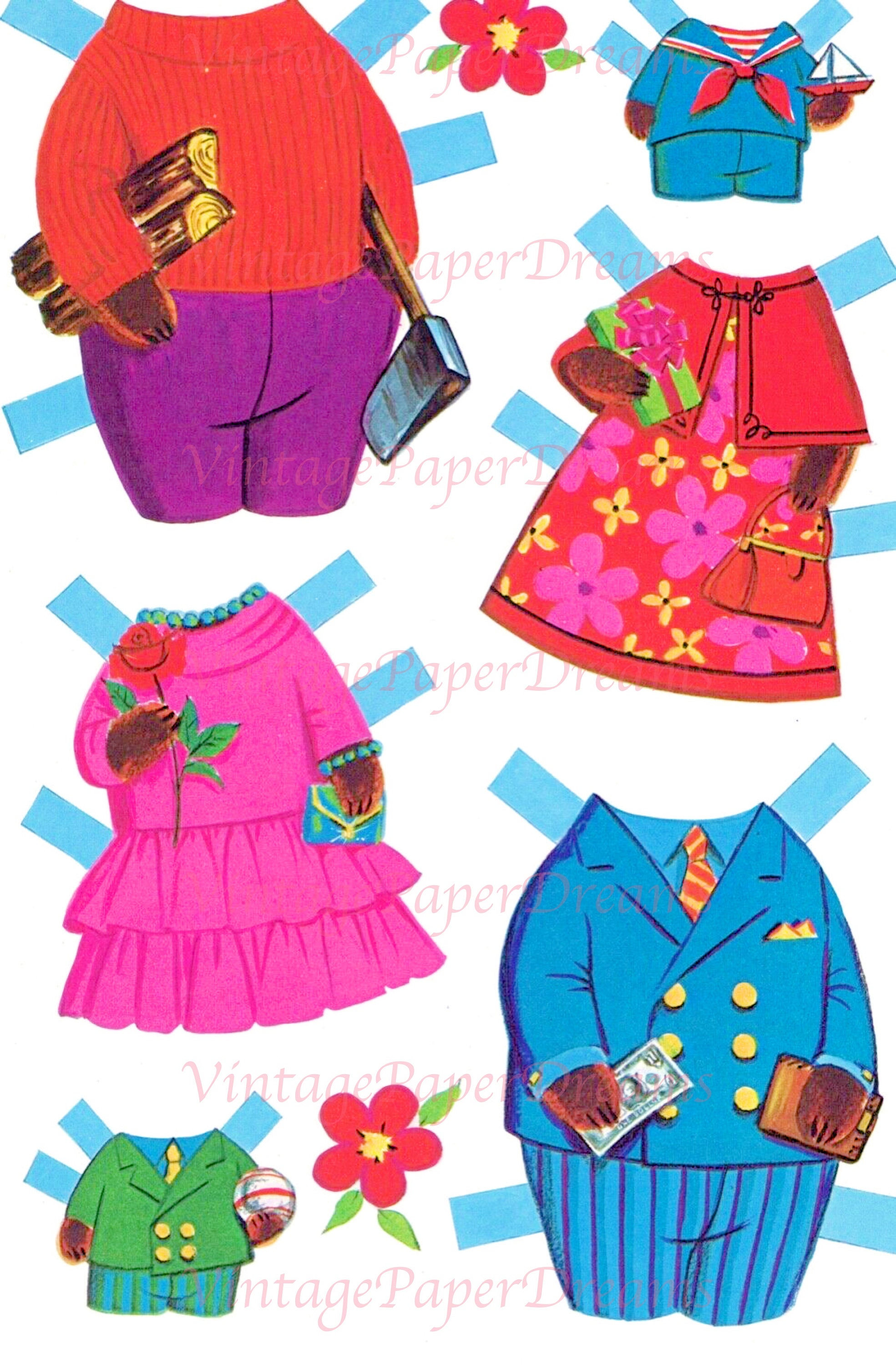 Vintage Paper Doll Printable PDF Goldilocks Three Bears - Etsy