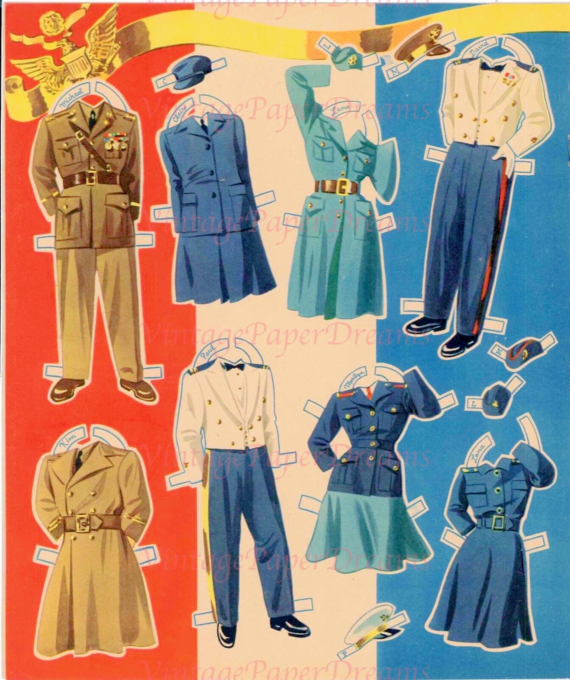 Vintage Paper Doll Printable PDF victory Paper Dolls 40s - Etsy