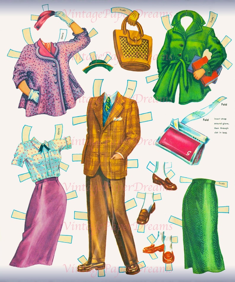 Vintage Paper Doll Printable PDF trudy Phillips Paper Dolls - Etsy