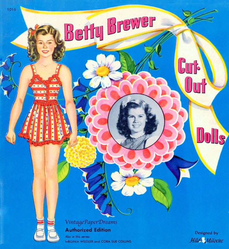 Vintage Paper Doll Printable PDF • betty Brewer Paper Doll • 40s 1940s ...