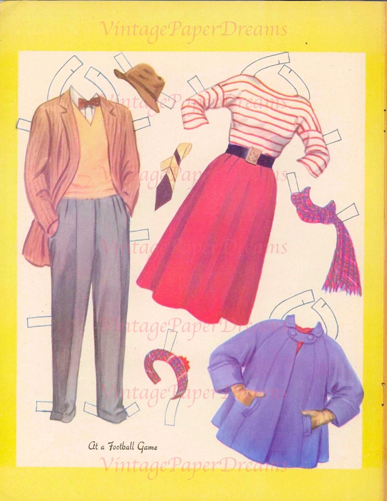 Vintage Paper Doll Printable PDF boyfriend Girlfriend Paper Dolls 50s ...