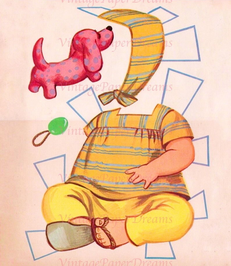 Vintage Paper Doll Printable PDF Baby Bonnie Paper Doll 60s 1960s ...