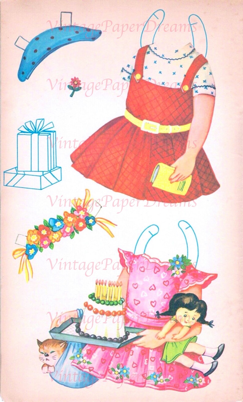 Vintage Paper Doll Printable PDF sandy Paper Doll JPEG 50s - Etsy