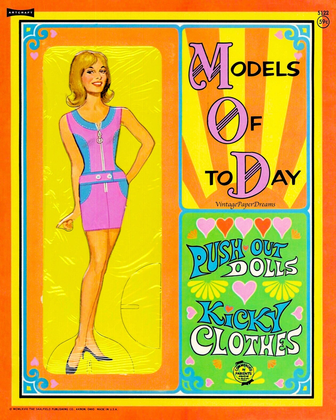 Vintage Paper Doll Printable PDF Model Paper Doll 60s 1960s Brunette ...