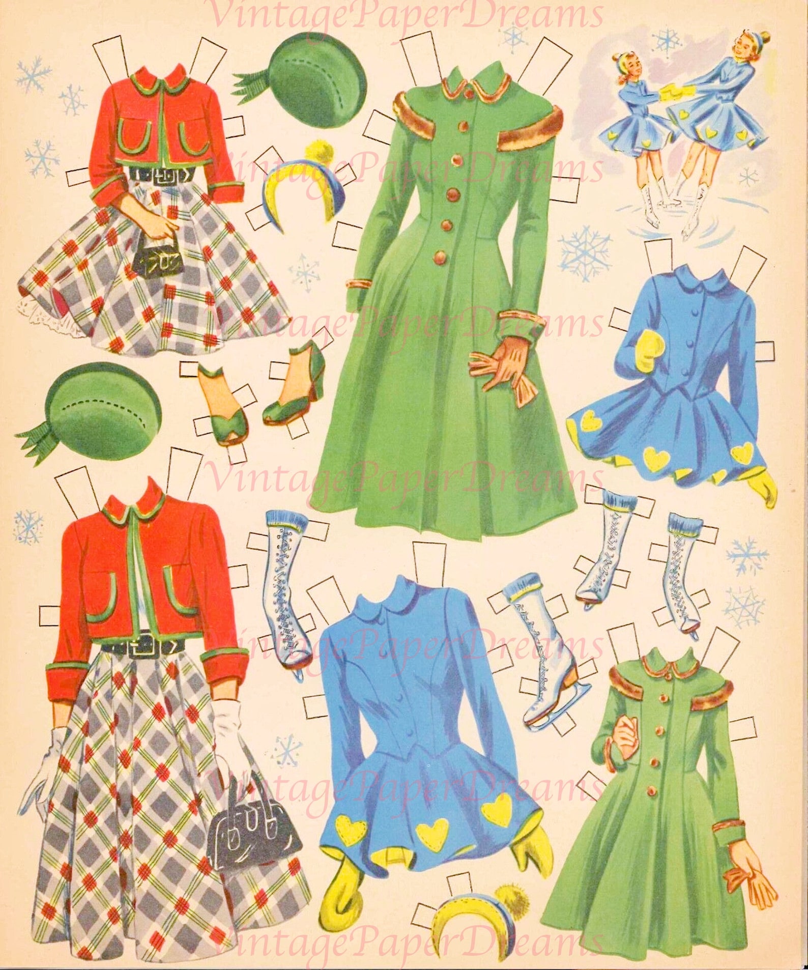 Vintage Paper Doll Printable PDF • Mother Daughter Paper Dolls • 50s ...