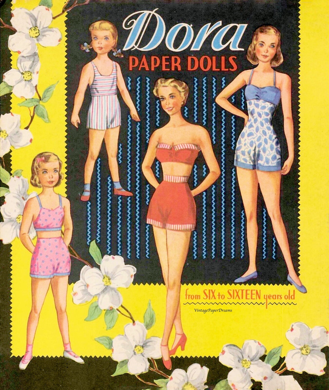 Vintage Paper Doll Printable PDF Dora Paper Dolls JPEG 50s 1950s Paper ...