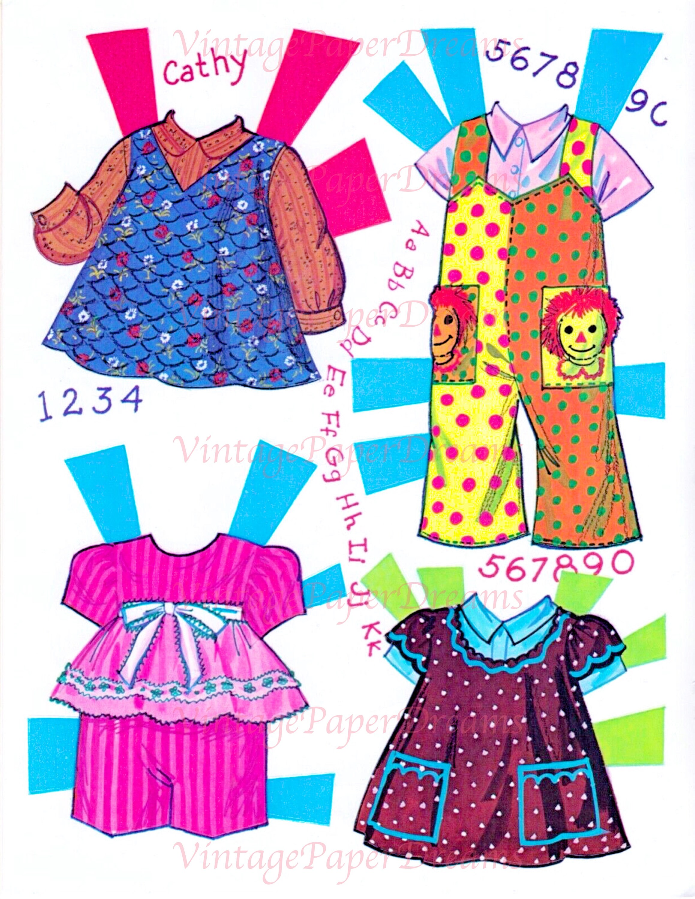 Vintage Paper Doll Printable PDF cathy Paper Doll 70s - Etsy