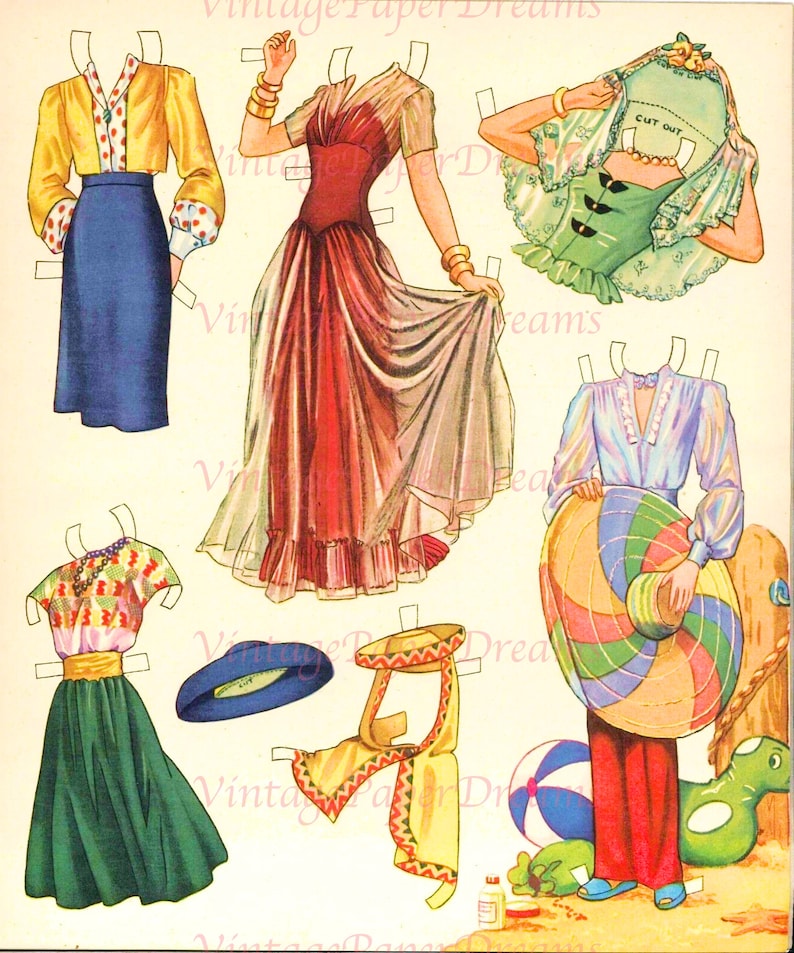 Vintage Paper Doll Printable PDF mary Martin Paper Doll 40s 1940s Paper ...