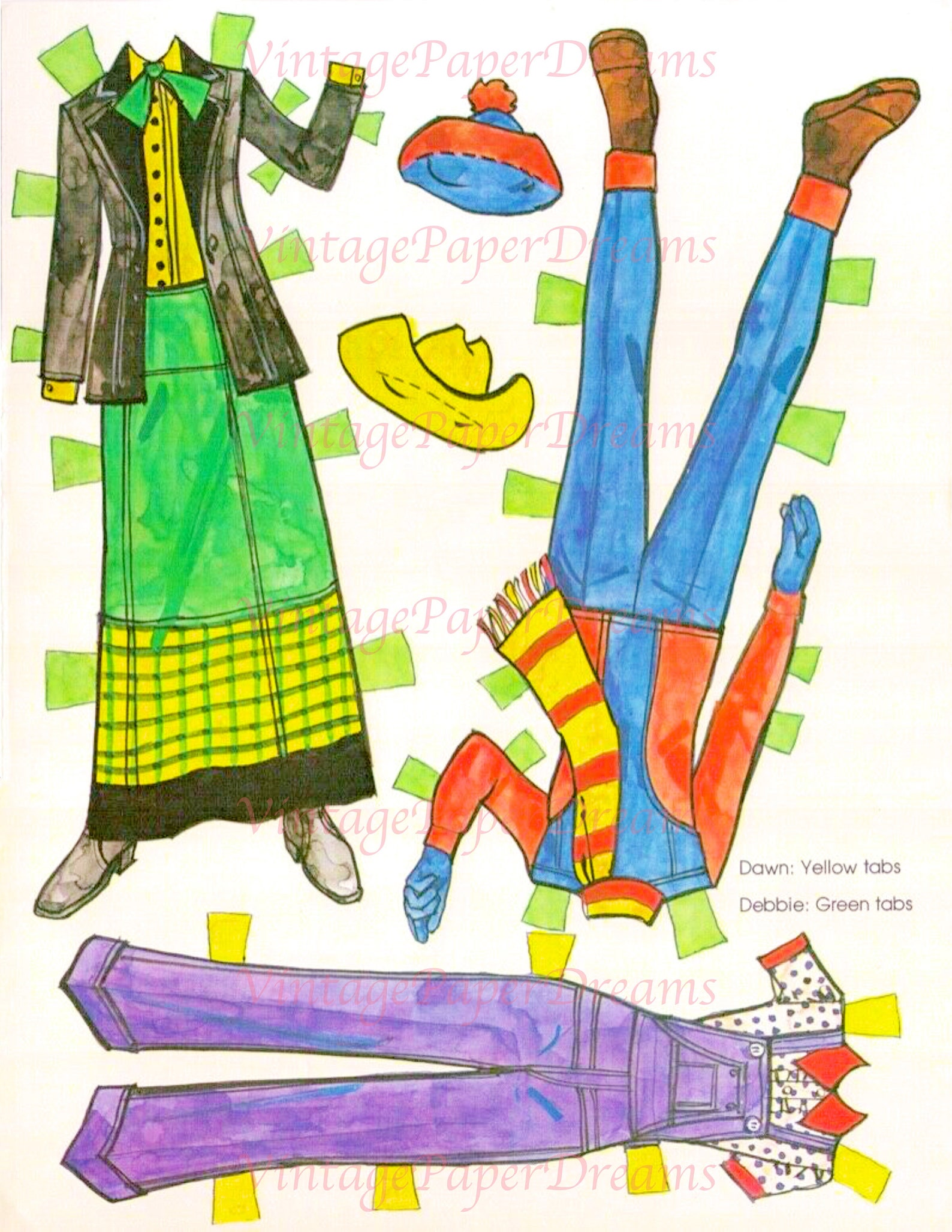 Vintage Paper Doll Printable PDF country Denim Dolls Paper - Etsy UK