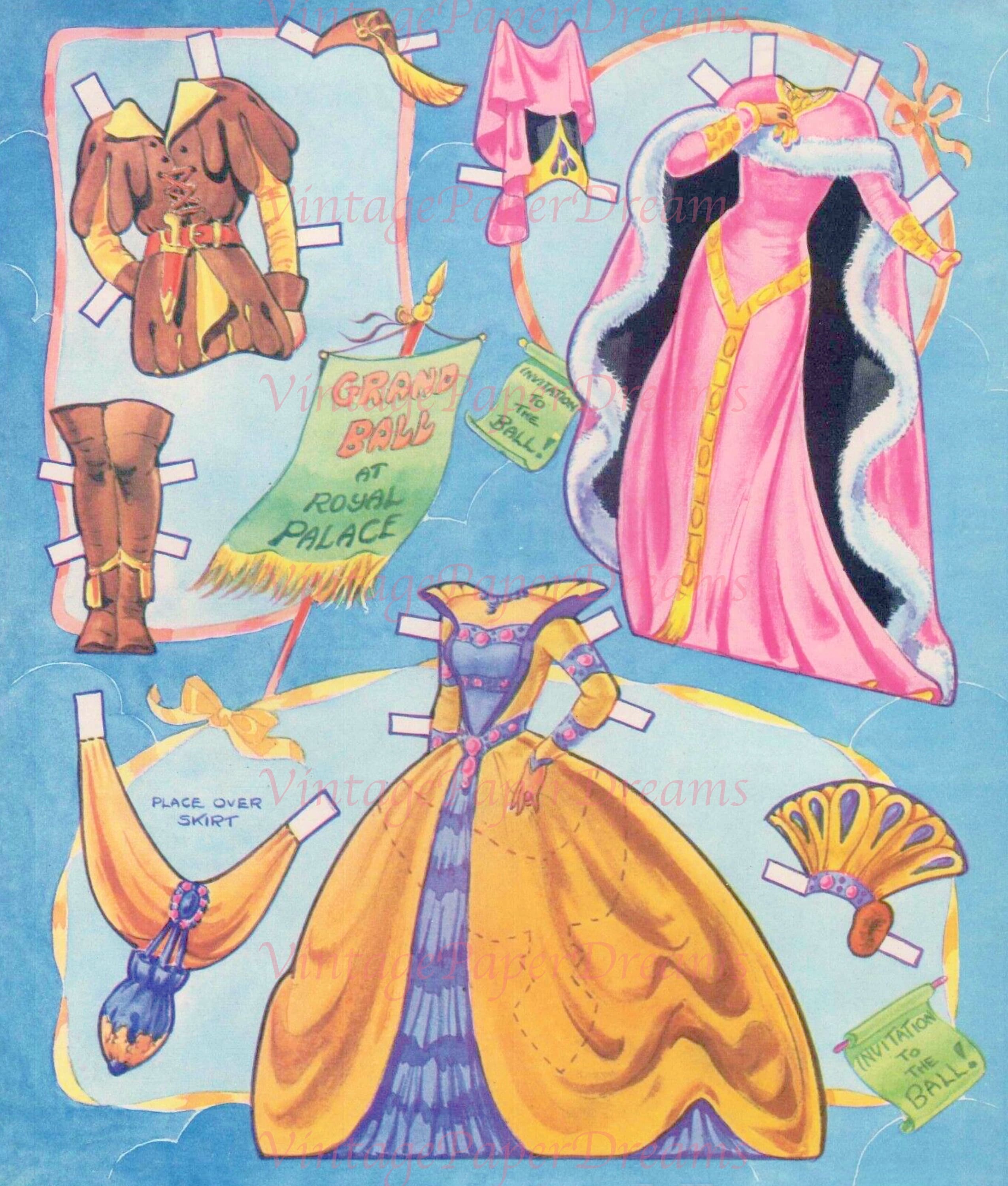 Vintage Paper Doll Printable PDF • Cinderella Paper Doll Book JPEG ...