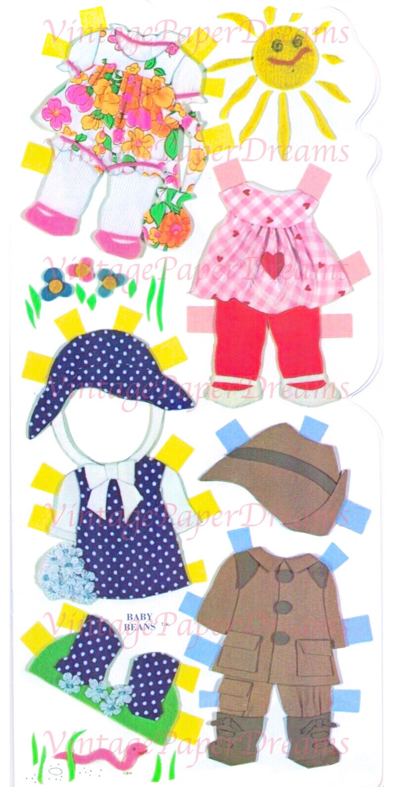 Vintage Paper Doll Printable PDF girl Paper Dolls 70s 1970s Baby Paper ...