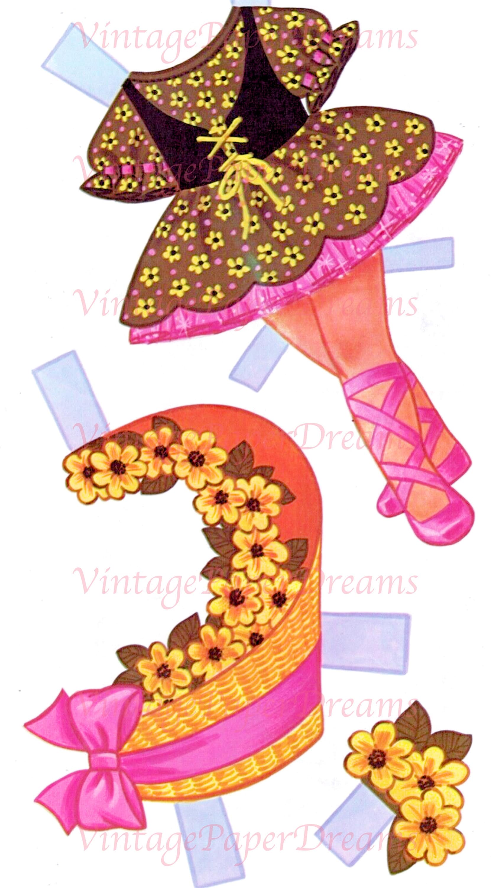 Vintage Paper Doll Printable PDF ballet Ballerina Paper Doll 60s 1960s ...