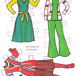 Vintage Paper Doll Printable PDF • Fashion Paper Doll • 70s 1970s Paper ...