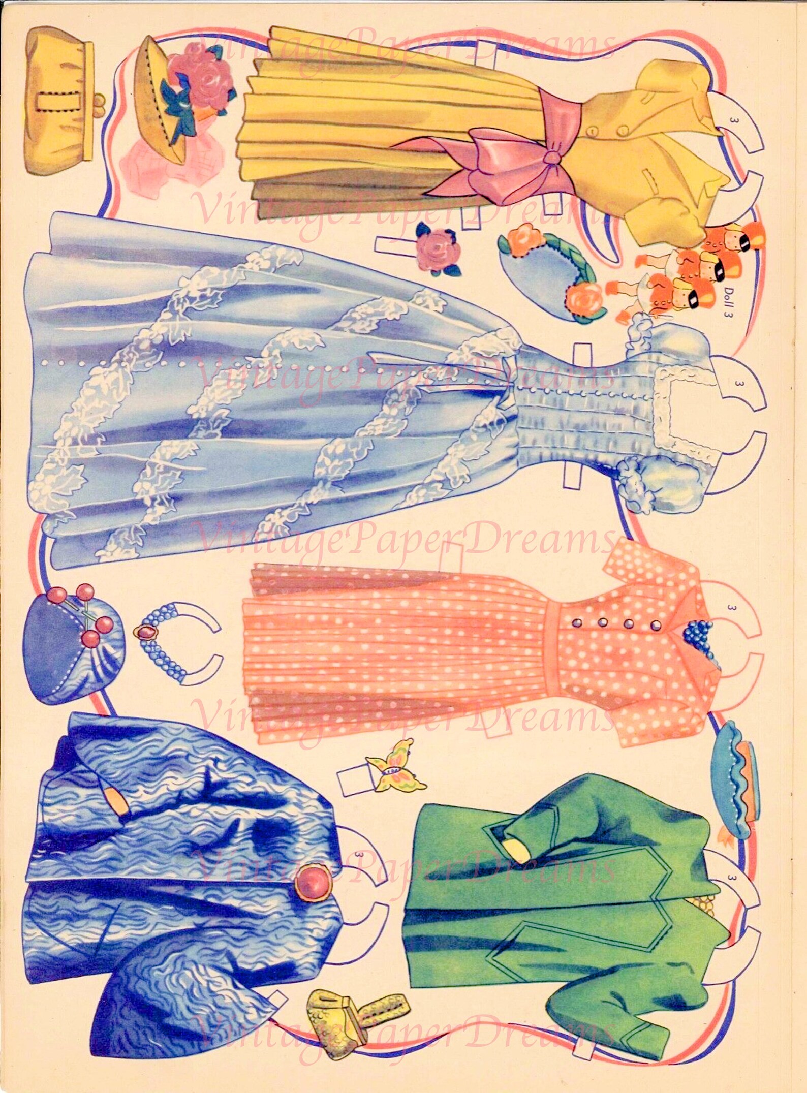 Vintage Paper Doll Printable PDF miss America Paper Dolls JPEG 40s ...