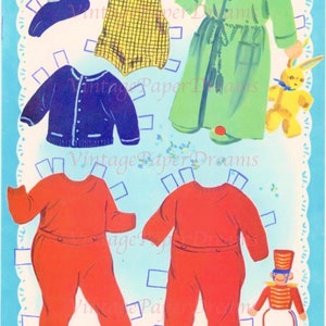 Vintage Paper Doll Printable PDF • baby Sister + Brother Paper Doll ...