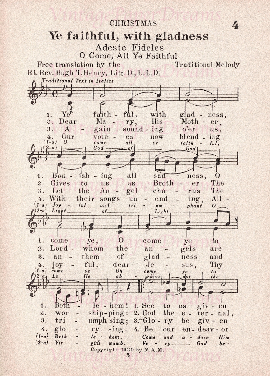 Vintage Printable Christmas Carol Sheet Music PDF - Etsy