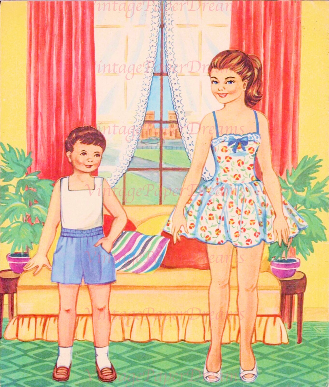 Vintage Paper Doll Printable PDF Babysitter Paper Doll Book JPEG 40s ...