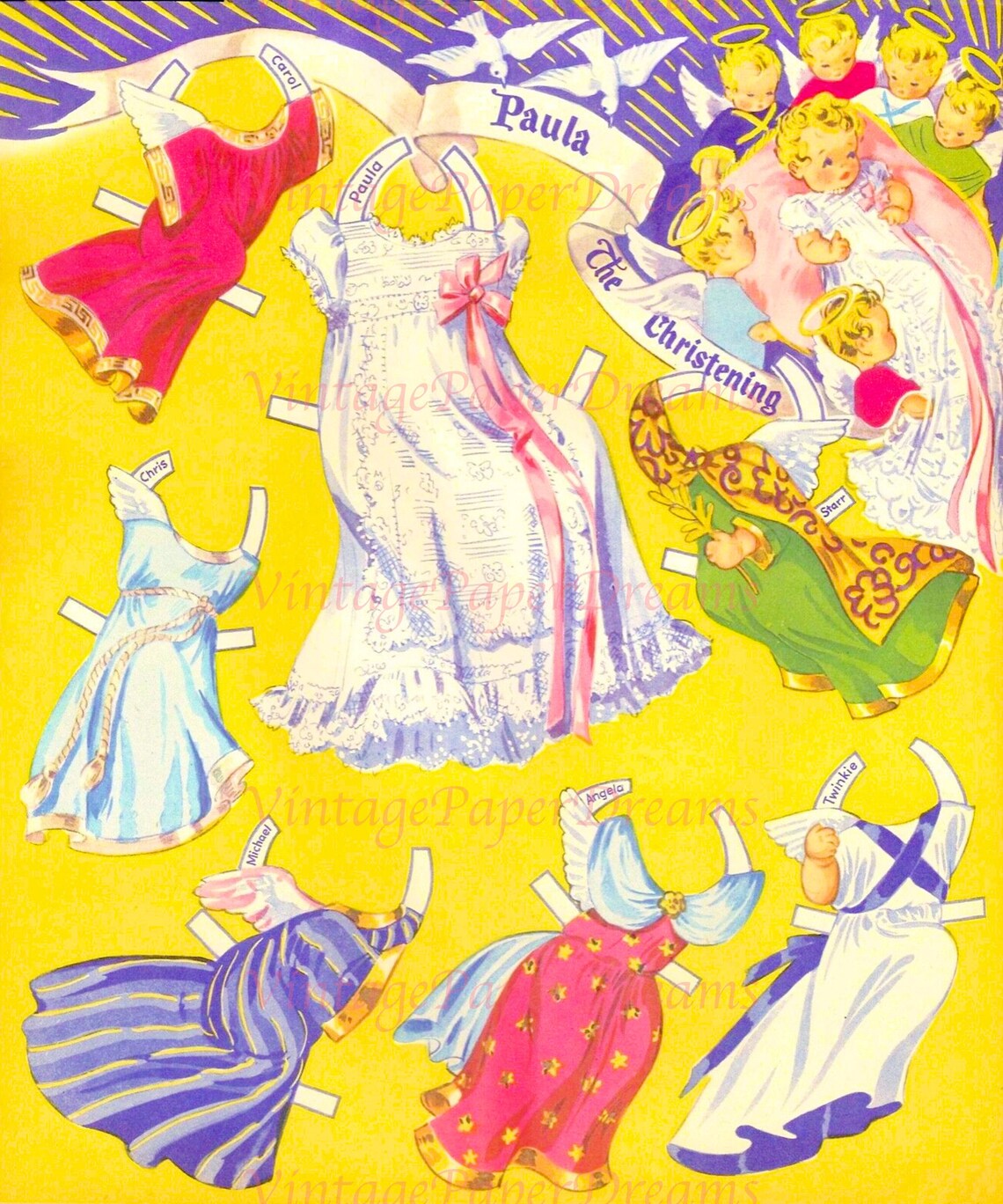 Vintage Paper Doll Printable PDF • angel Babies Paper Doll • 50s 1950s ...