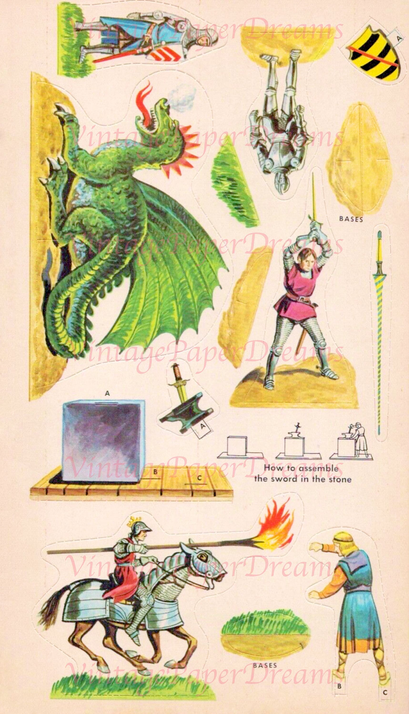 Vintage Paper Doll Printable PDF knights in Armour Paper Dolls 50s ...