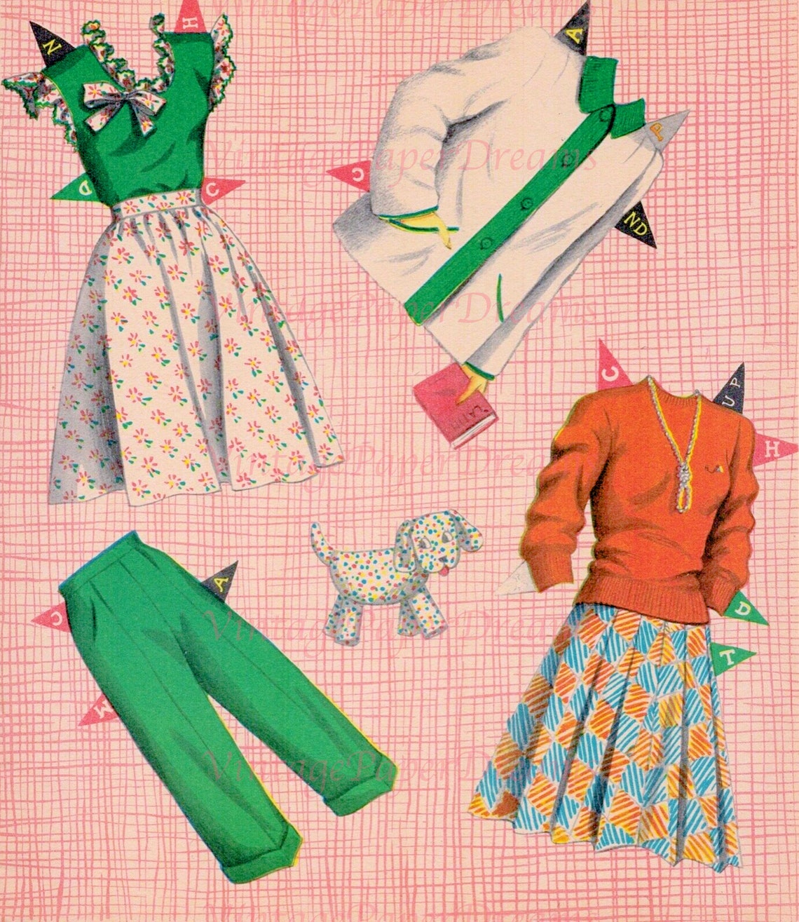 Vintage Paper Doll Printable PDF • campus Queens Paper Dolls • 40s ...
