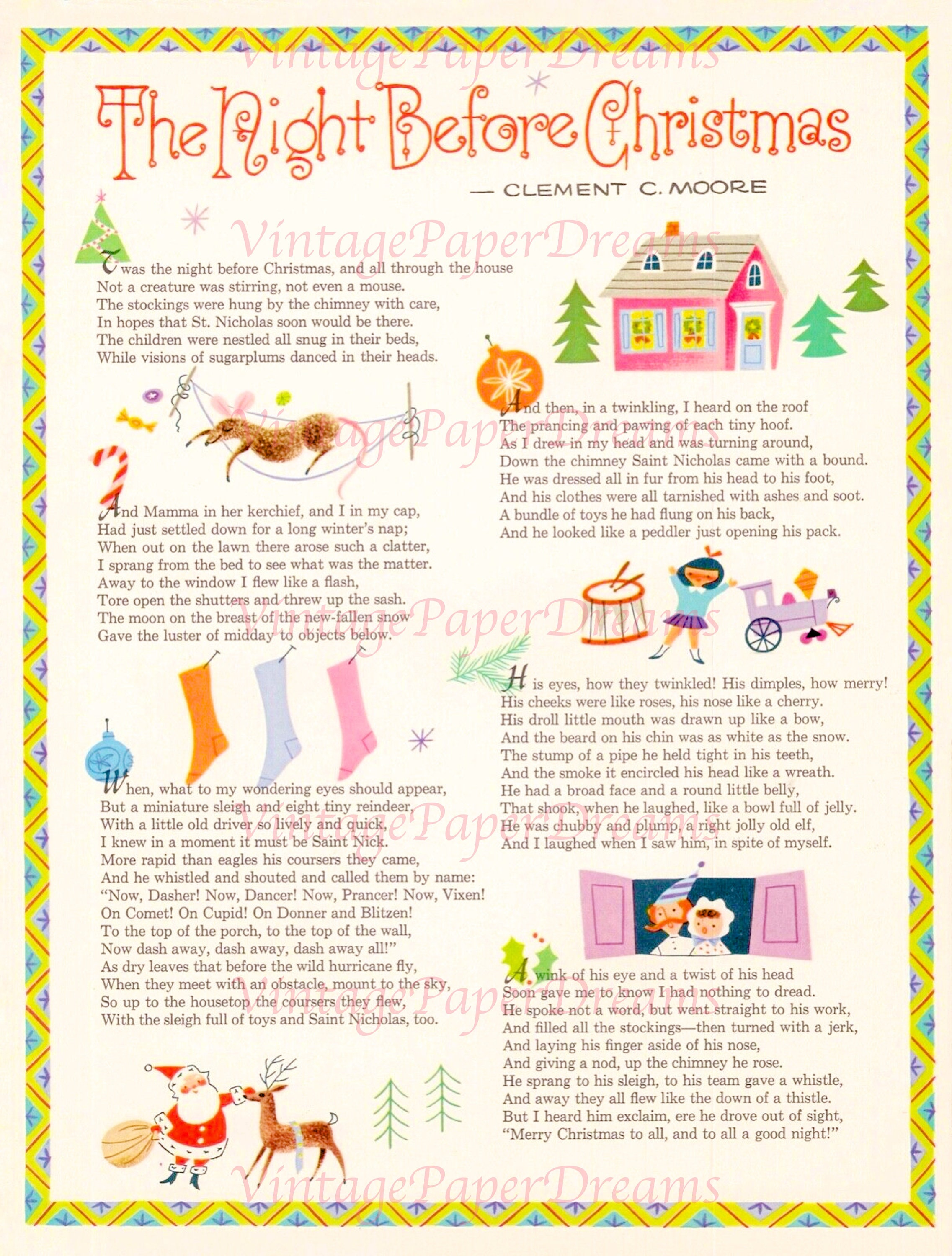 Vintage Christmas Activity Book Printable PDF Santa's Playbook Paper ...