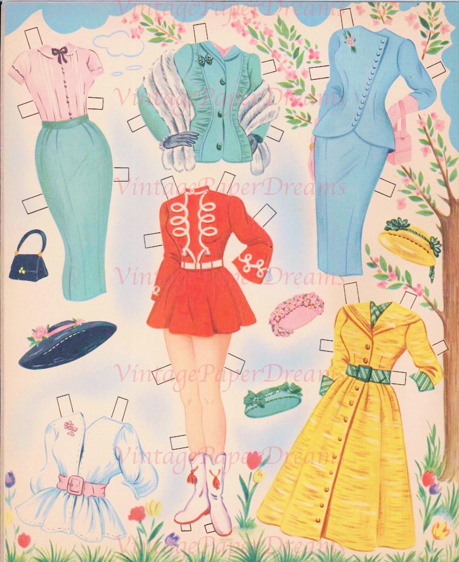 Vintage Paper Doll Printable PDF mary Hartline Paper Doll JPEG 50s ...