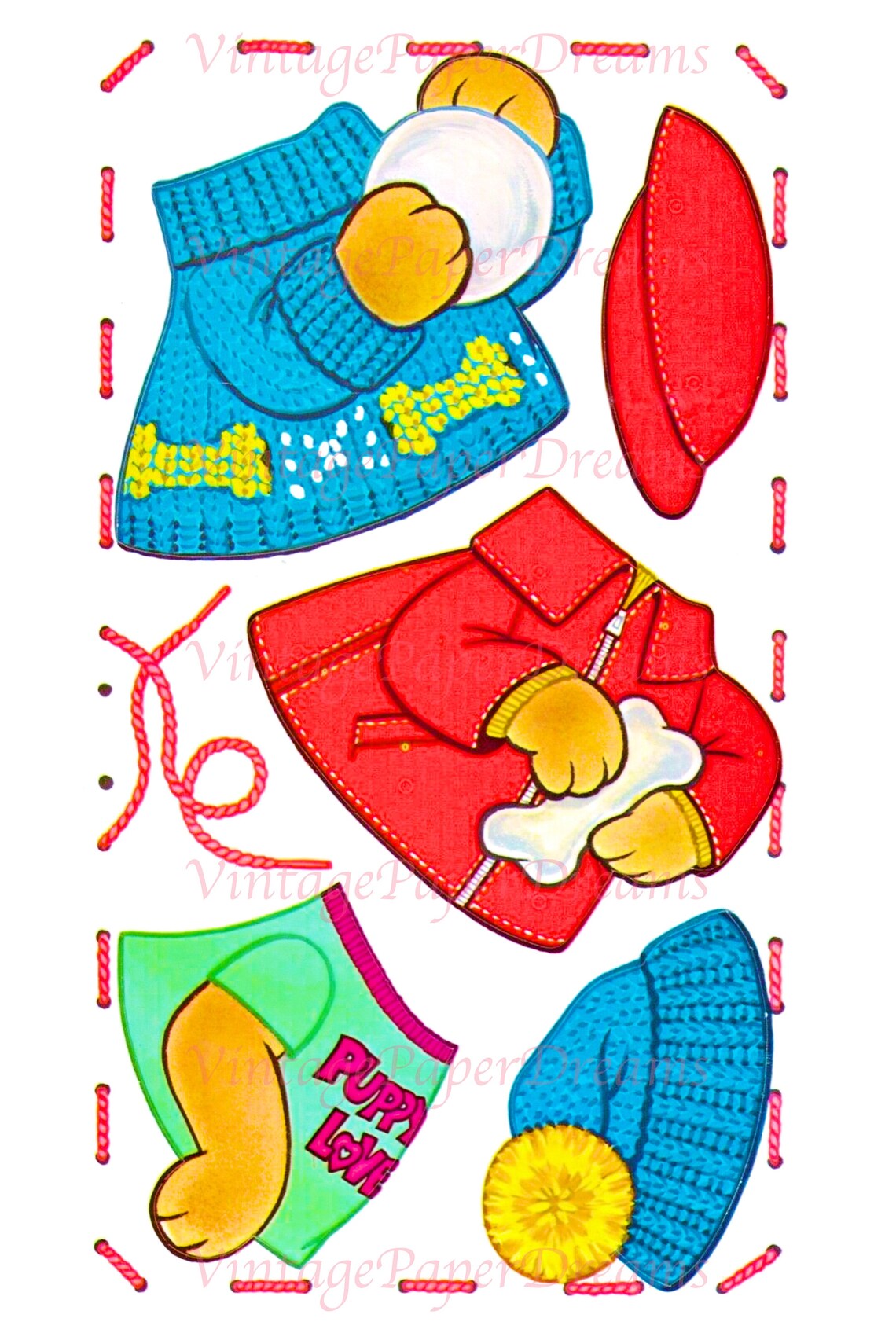Vintage Paper Doll Printable PDF puppy Dog Paper Doll 70s - Etsy