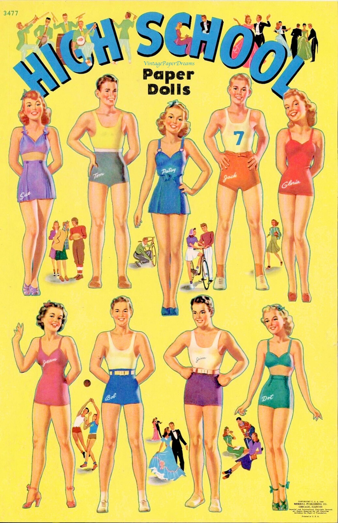 Vintage Paper Doll Printable PDF • high School Paper Dolls • 40s 1940s ...